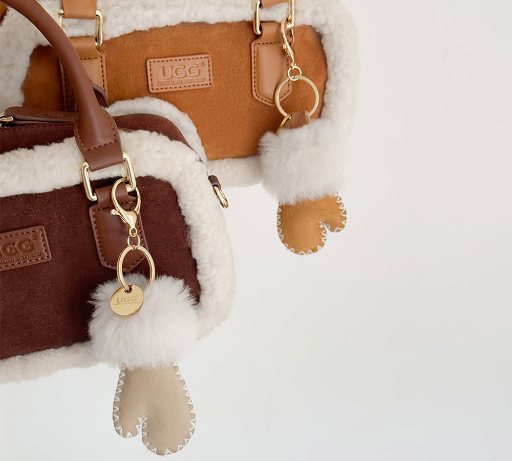 AUSTRALIAN SHEPHERD® UGG Glove Fluffy Sheepskin Wool Keyring ...