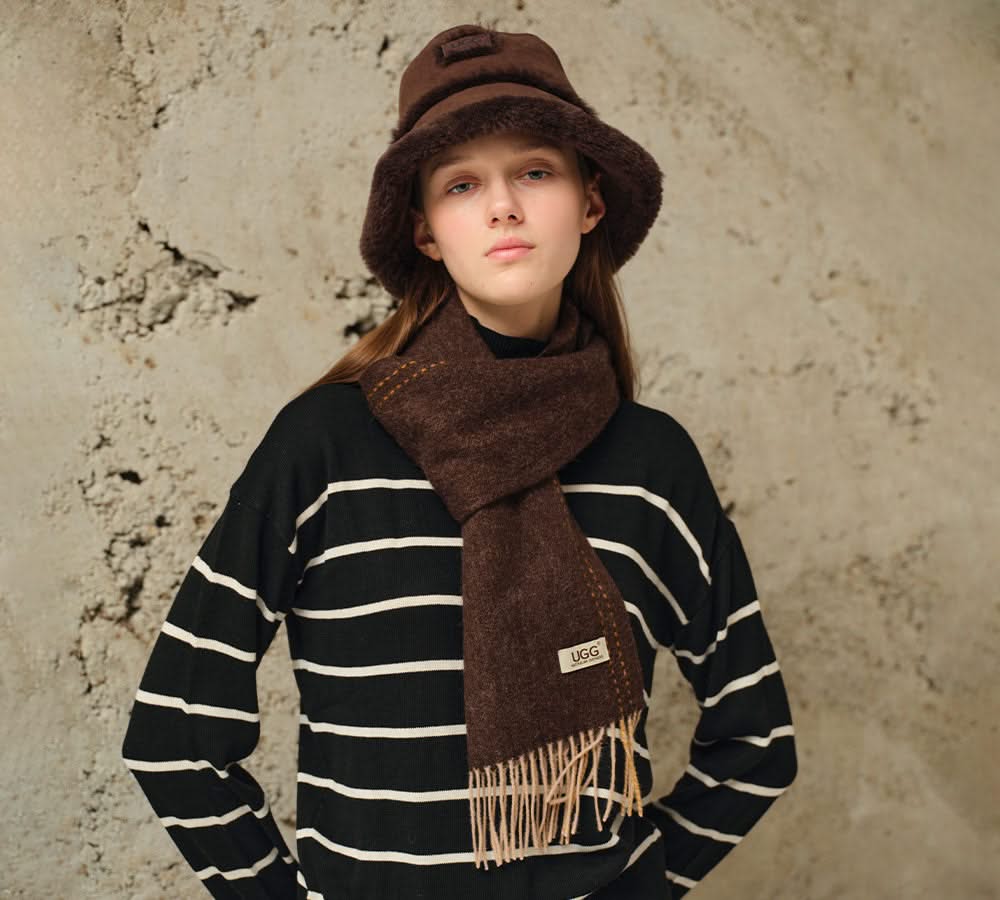 AUSTRALIAN SHEPHERD® Fluffy Sheepskin Wool Bucket Stacea Hat ...