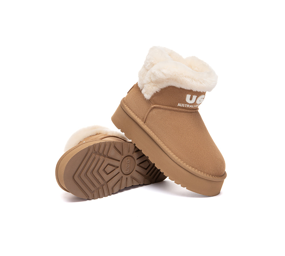 AUSTRALIAN SHEPHERD® UGG Boots Sheepskin Wool Shearling Ankle Platform ...